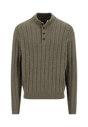 Fynch-Hatton Troyer Strickpullover mit Zopfmuster und Knopfleiste, Woll-Anteil