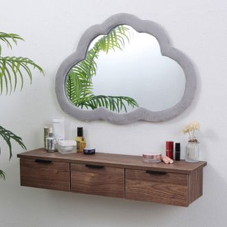 Generic Schminktisch mit Beleuchtung,Kommode Make-up Tisch,H&auml;ngender,Wandschrank mit Schubladen,Modern,ideal for Schlafzimmer und Ankleidezimmer(Brown)