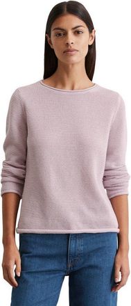 Marc O'Polo Rundhalspullover mit gerollten Kanten an Rundhalsausschnitt, Ärmelabschluss und Saum