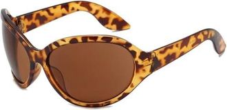 Generic Lunettes De Soleil À Grande Monture For Femmes À La Lunettes De Soleil De Fête En Plein Air For Hommes(Brown)