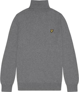 Lyle & Scott Homme, Pulls, Gris, Taille: M Pull Col Roul&eacute; en Coton M&eacute;rinos