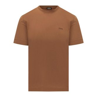 Ermenegildo Zegna Homme, Tops, Brun, Taille: S Cotton T-Shirt
