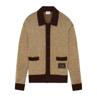 Dr&ocirc;le de Monsieur Dr&ocirc;le Patch Waffle Knit Cardigan - - Knitwear - Herren - Braun - XL