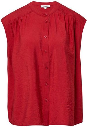 s.Oliver Blusentop Bluse Weites Blusentop mit Raffung und Spitzen-Detail