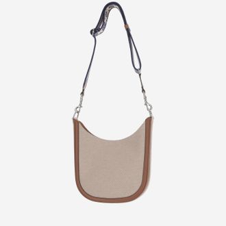 Valentino Garavani Mens Signature Vlogo Shoulder Bag Beige Cotton; Leather