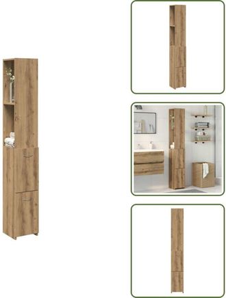 vidaXL Armoire de salle de bain ch&ecirc;ne artisanal 25x25x170 cm - Armoire De Salle De Bain - Armoires De Salle De Bain - Armoire De Rangement De Salle De Bain