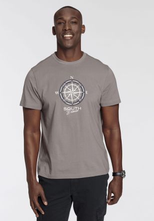 DELMAO T-Shirt DELMAO, Herren, Gr. M (48/50), grau, Single Jersey, Obermaterial: 100% Baumwolle, bedruckt, normal, Rundhals, Shirts T-Shirt, Kurzarm, bedruck