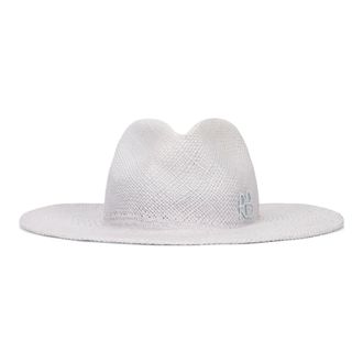 Ruslan Baginskiy unisex, Accessoires, Blanc, Taille: ONE Size Chapeau Fedora en Raffia