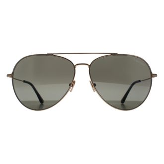 Tom Ford Aviator Unisex Gl&auml;nzend Rose Gold Rauch Grau Dashel FT0996