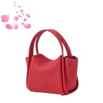 Generic Mini sac seau en cuir de vachette pour femme, sac &agrave; main classique l&eacute;ger, sac &agrave; bandouli&egrave;re tendance, portefeuille &agrave; bandouli&egrave;re amovible, Rouge, 6.69