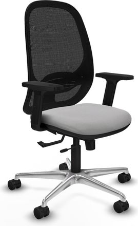 Piqueras y Crespo Cilanco Lendenwirbelst&uuml;tze mit 2D-Armlehnen, ausgestattet mit Syncro/Traslack und Schneideschaum, mit Rollen 65 mm, Nylon, Schwarz/Hellgrau