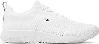 Tommy Hilfiger Sneakers Corporate Knit Rib Runner FM0FM02838 Wei&szlig;