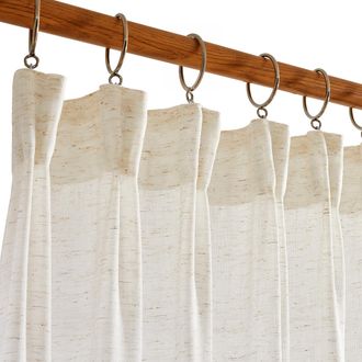 Deconovo Voile Gardinen mit Kräuselband Gardinenschal Vorhänge Wohnzimmer Dekoschal Halbtransparent Vorhang Leinenoptik Luftige Gardinenschal, 145x140cm(HöhexB