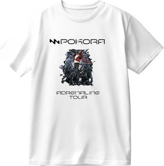 Generic M. Pokora Adrenaline Tour T-shirt en coton &agrave; col rond &agrave; manches courtes pour femme et homme, blanc, XL