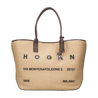 Hogan Femme, Sacs, Brun, Taille: ONE Size Sac cabas en raphia