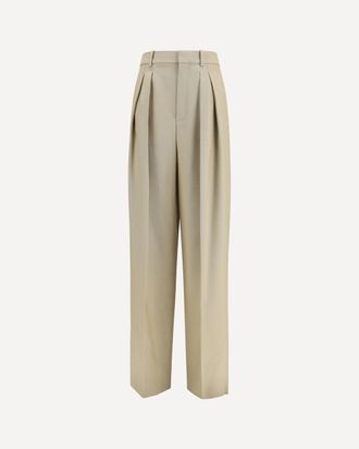 Saint Laurent Tailored wool and silk canvas Pants Female 38