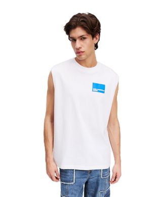 Karl Lagerfeld Karl Lagerfeld Jeans Relaxed Box Logo Tank, Men, White, Tank