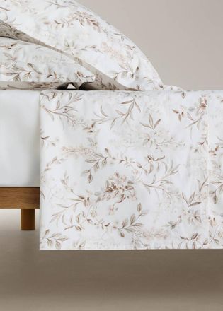 Mango Drap plat imprim&eacute; fleurs de jardin Lit 180/200 cm p&ecirc;che - Home - Lit 180/200 cm - MANGO HOME