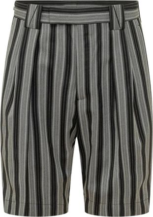 Versace Homme, Shorts, Noir, Taille: L Pantalon Oversize en Laine &agrave; Rayures