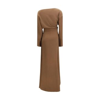 Petar Petrov Womens Brown Silk Casual Dress