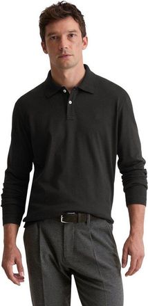 Marc O'Polo Langarm-Poloshirt aus schwerem Bio-Baumwoll-Jersey