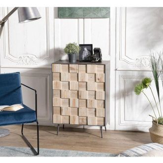 Macabane Macabane - carla - Buffet 2 portes bois Sapin et pieds métal