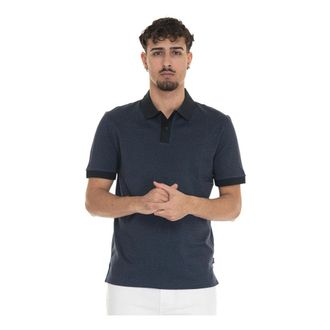 HUGO BOSS Polo-Shirt mit kurzen &Auml;rmeln und Fliesenmuster - - Tops - Herren - Blau - M