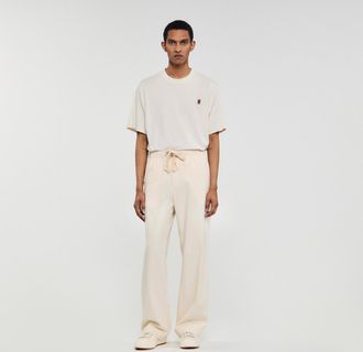 Sandro Pantalon large en coton élastiqué