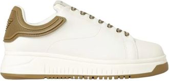 Emporio Armani Homme, Chaussures, Blanc, Taille: 41 EU Baskets basses en cuir