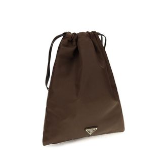 Prada Womens Brown Polyamide Clutch Bag