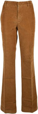 Dondup Femme, Pantalons, Brun, Taille: 38 FR Pantalon large en velours c&ocirc;tel&eacute;