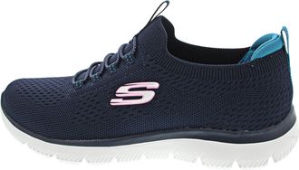 Skechers Summits Top Player Damen Sneaker, Navy Knit Teal Pink Trim, 36.5 EU