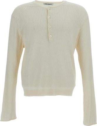Our Legacy Homme, Tops, Beige, Taille: XL Maglia in cotone texture a coste
