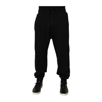 Dolce & Gabbana Pantalon de jogging en coton avec logo - Homme - Pantalons - Noir - Taille: 3XL