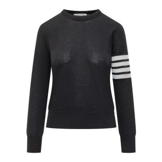 Thom Browne Femme, Pulls, Bleu, Taille: 40 FR Pull col rond