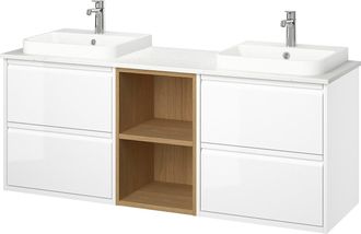 IKEA ÄNGSJÖN / BACKSJÖN Waschbeckenschr./2Waschb./2Mischba