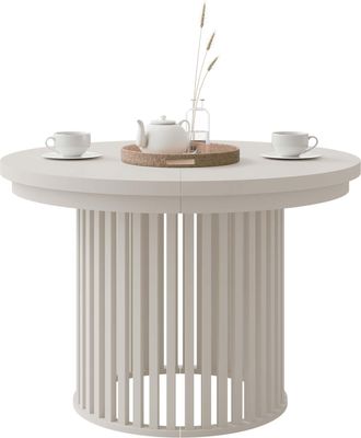 Mirjan24 Ausziehbarer Tisch Kogolo 100, Runder Esszimmertisch f&uuml;r 2-4 Personen, Beine aus Buchenholz, Praktischer Tisch f&uuml;r K&uuml;che, Geeignet f&uuml;r Wohnzimmer (Cas