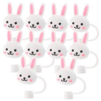 Cabilock 10st Hase Strohhut Strohabdeckung Strohkappen Hasenm&uuml;tze Osterstrohdecke Thematisiert Wiederverwendbarer Strohhalm Einfach Wiederverwendbare Strohhalm