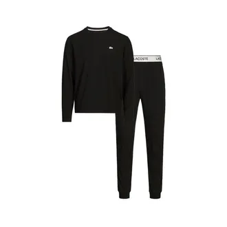 Lacoste Ensemble pyjama long en coton m&eacute;lang&eacute;