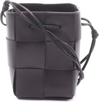 Bottega Veneta 2012-2025 mini Intrecciato Cassette Beuteltasche aus Nappaleder - Schwarz