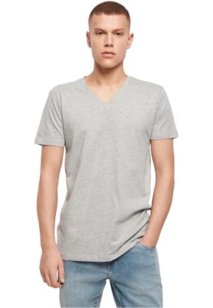 Build Your Brand Light T-Shirt V-Neck, XXL, Heather Grey