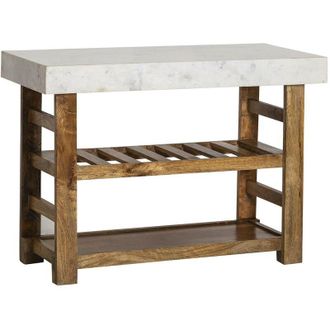 Made In Meubles Billot en marbre et bois Louca