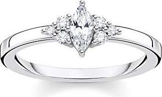 Thomas Sabo Ring Vintage weiße Steine silber 925 Sterling Silber TR2325-051-14-60