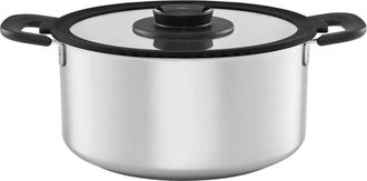 Fiskars Kasserolle mit Deckel, Füllmenge: 5,0 Liter, Für alle Kochfelder geeignet, Rostfreier Stahl/Kunststoff, Ø 26 cm, Functional Form, 1026578