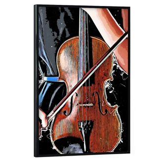 artboxONE Poster mit schwarzem Rahmen 75x50 cm Musik Violinist - Bild Violin Geige Instrument