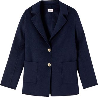 Oltre Femme, Vestes, Bleu, Taille: 44 FR Blazer en tissu de laine m&eacute;lang&eacute;e