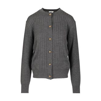 Bottega Veneta Woll-Rippstrickjacke - - Knitwear - Damen - Grau - M