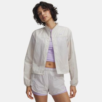 Under Armour Explor Trail Run Wind Jacke f&uuml;r Damen Summit Wei&szlig; / Violett Crest XXL