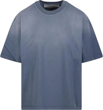 Golden Goose Femme, Tops, Bleu, Taille: 36 FR Boxi T-Shirt Logo Patch