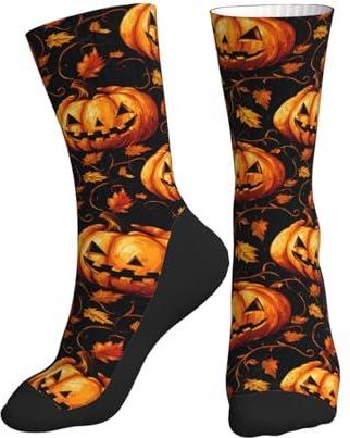 Generic Feuilles DÉrable Citrouille Homme Femme Socquette De Marche Comfort Chaussette De Course Chaudes Socquette DÉquipage Pour Extérieur Intérieur Sport